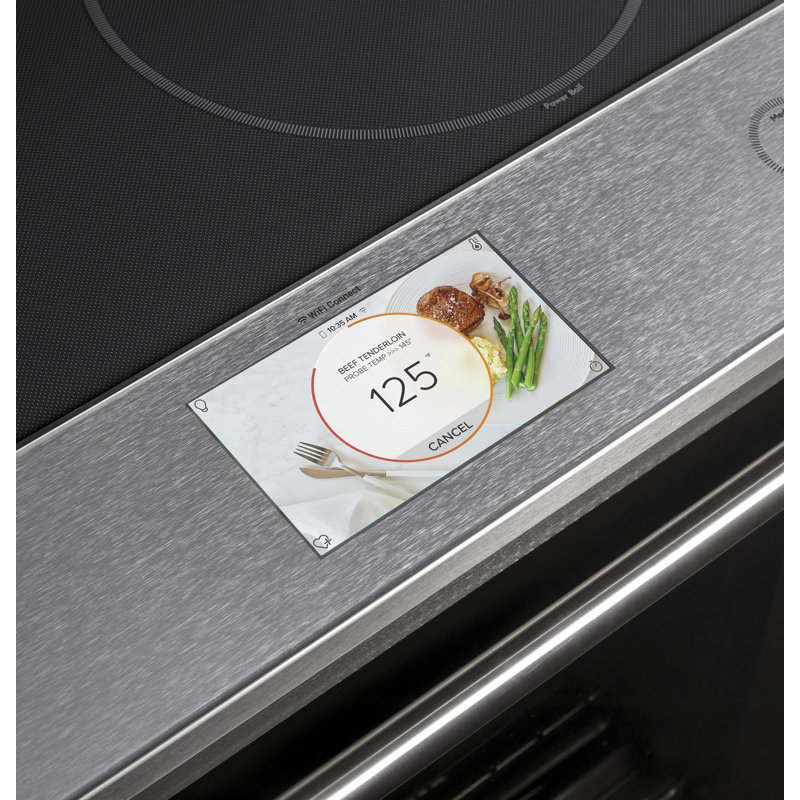 Café 30" 5.3 cu. ft. Smart Slide-in Electric Range with Convection, Induction Cooktop, and In ...